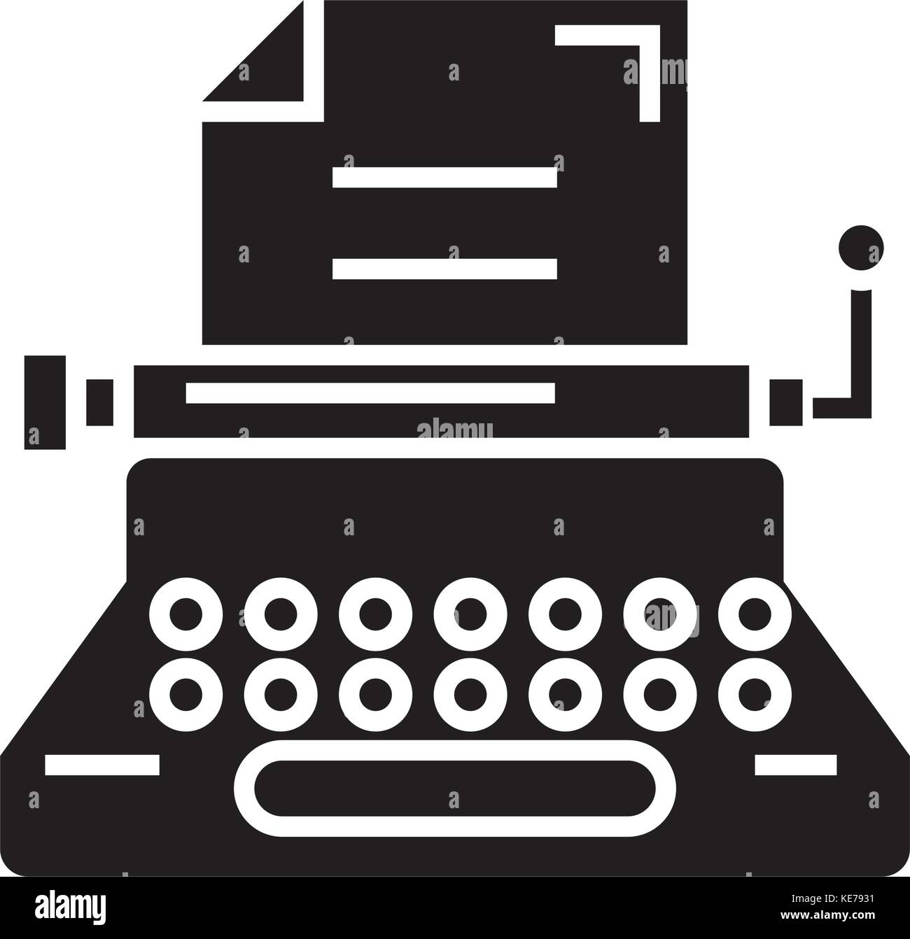 typewriter - writer - writing - copywriting icon, vector illustration ...