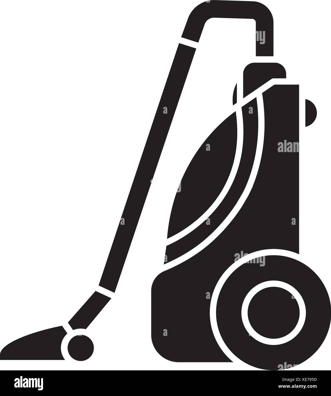vacuum cleaner icon, vector illustration, black sign on isolated ...