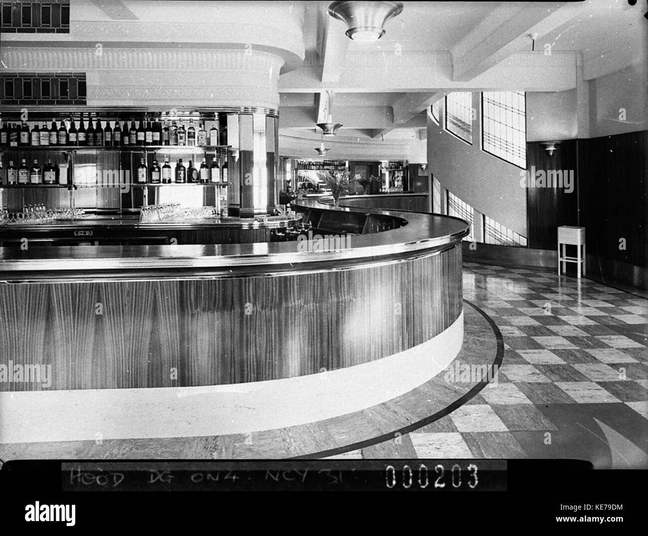 12683 French curves of the saloon bar the Century Hotel taken for ...
