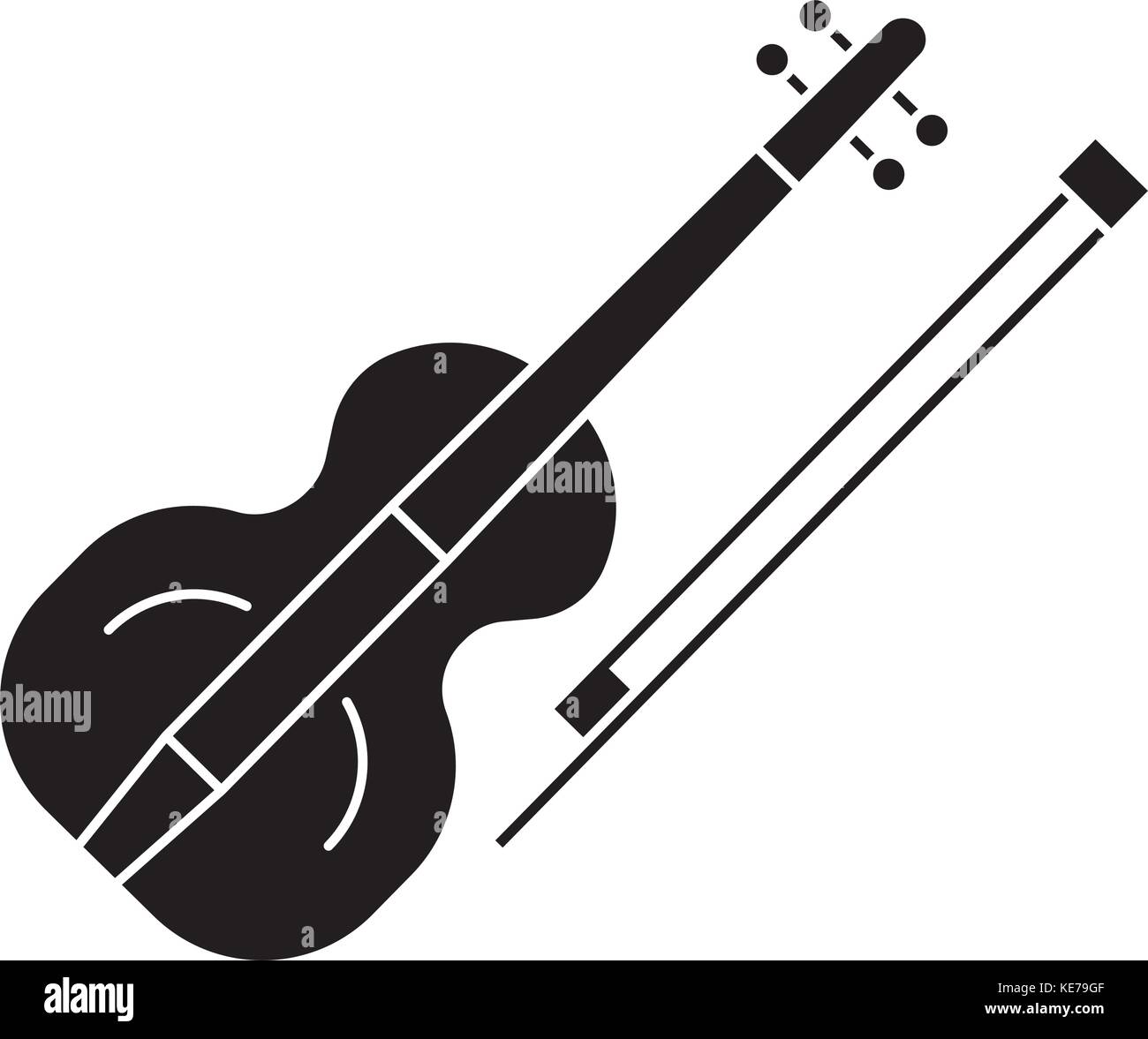violin icon, vector illustration, black sign on isolated background ...