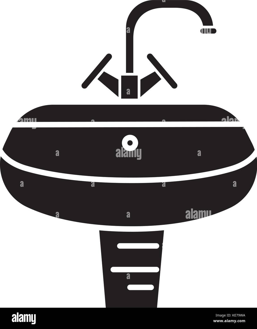 washbasin - washstand icon, vector illustration, black sign on isolated ...