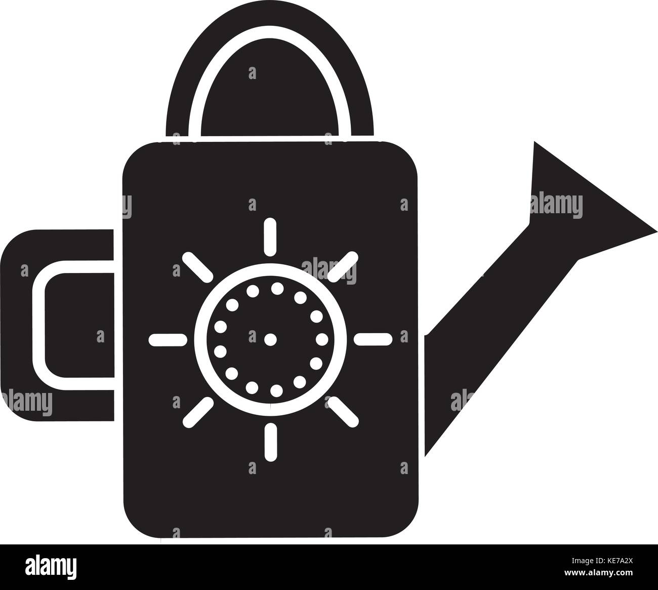 watering can icon, vector illustration, black sign on isolated ...