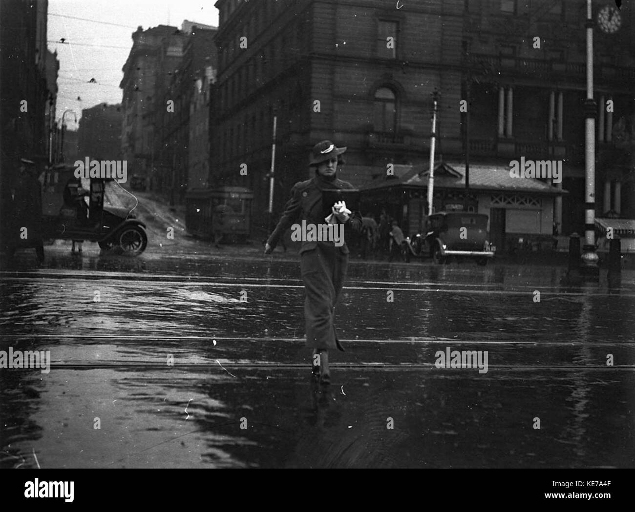 Heavy rain storm in Black and White Stock Photos & Images - Alamy