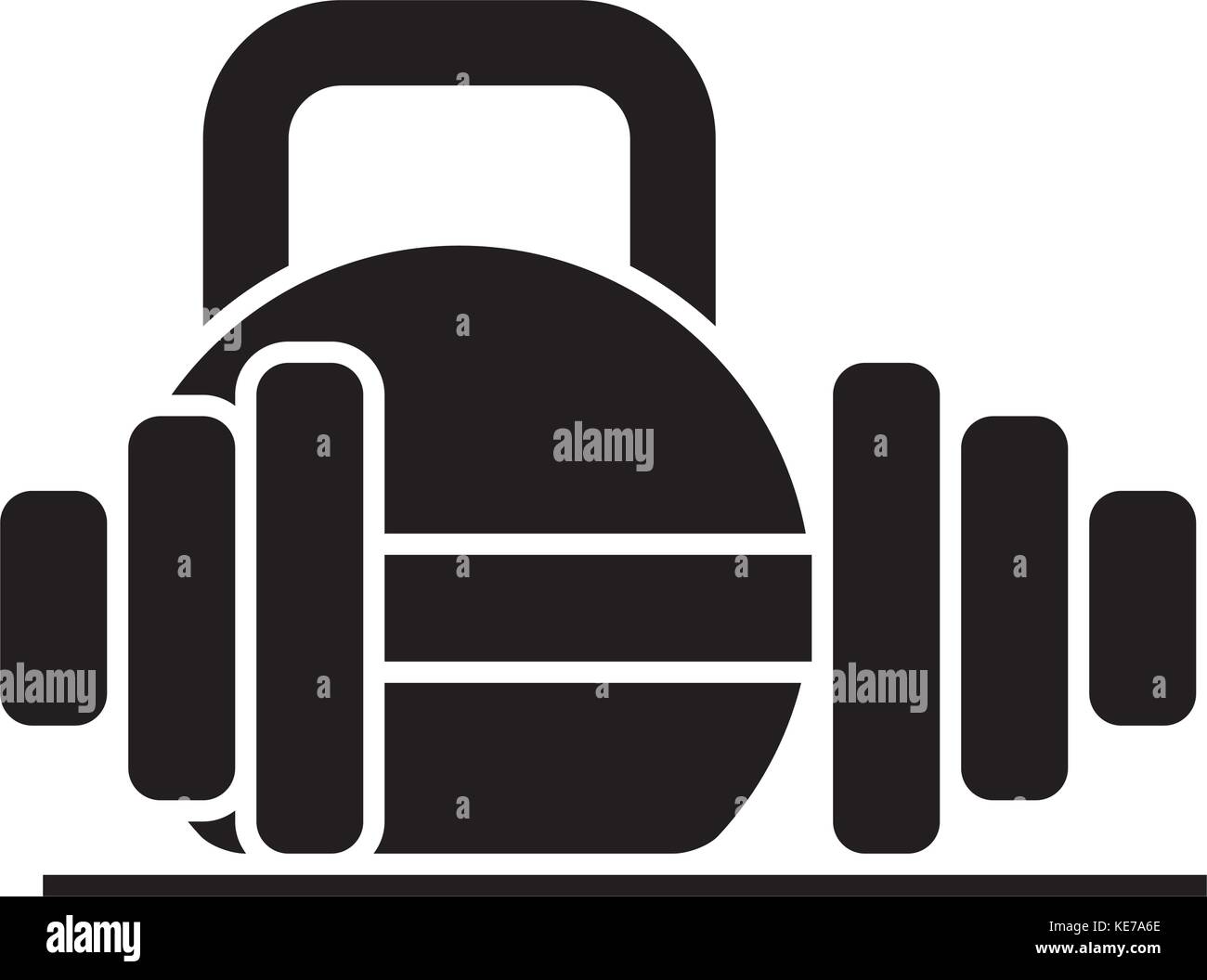 weights and dumbbells icon, vector illustration, black sign on isolated ...