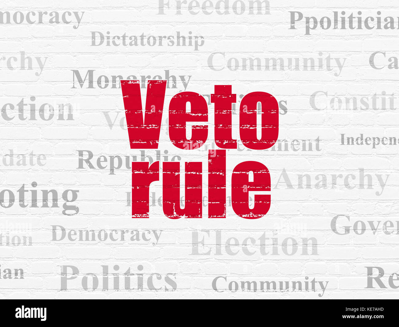 Political concept: Veto Rule on wall background Stock Photo - Alamy