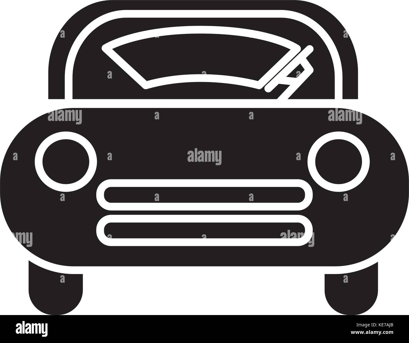 windshield car icon, vector illustration, black sign on isolated ...
