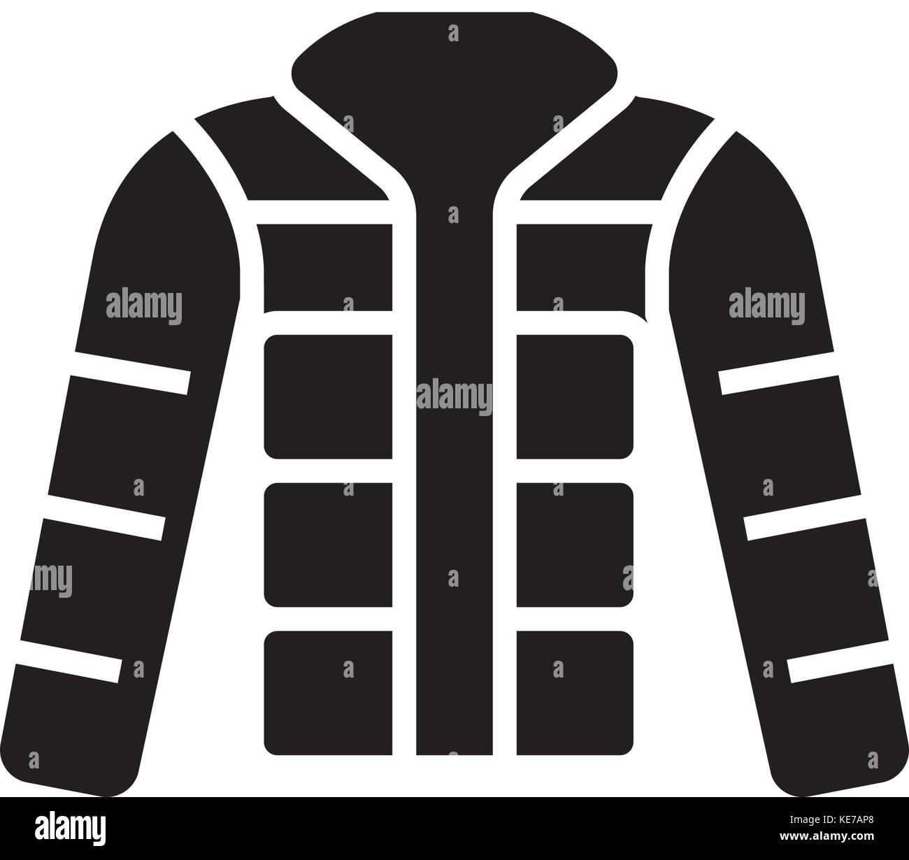 winter jacket - down jacket - outdoor icon, vector illustration, black ...