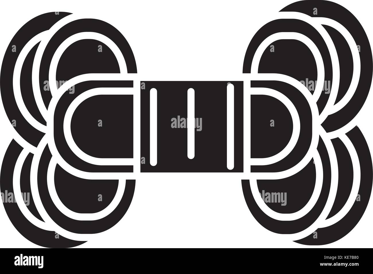 yarn icon, vector illustration, black sign on isolated background Stock ...