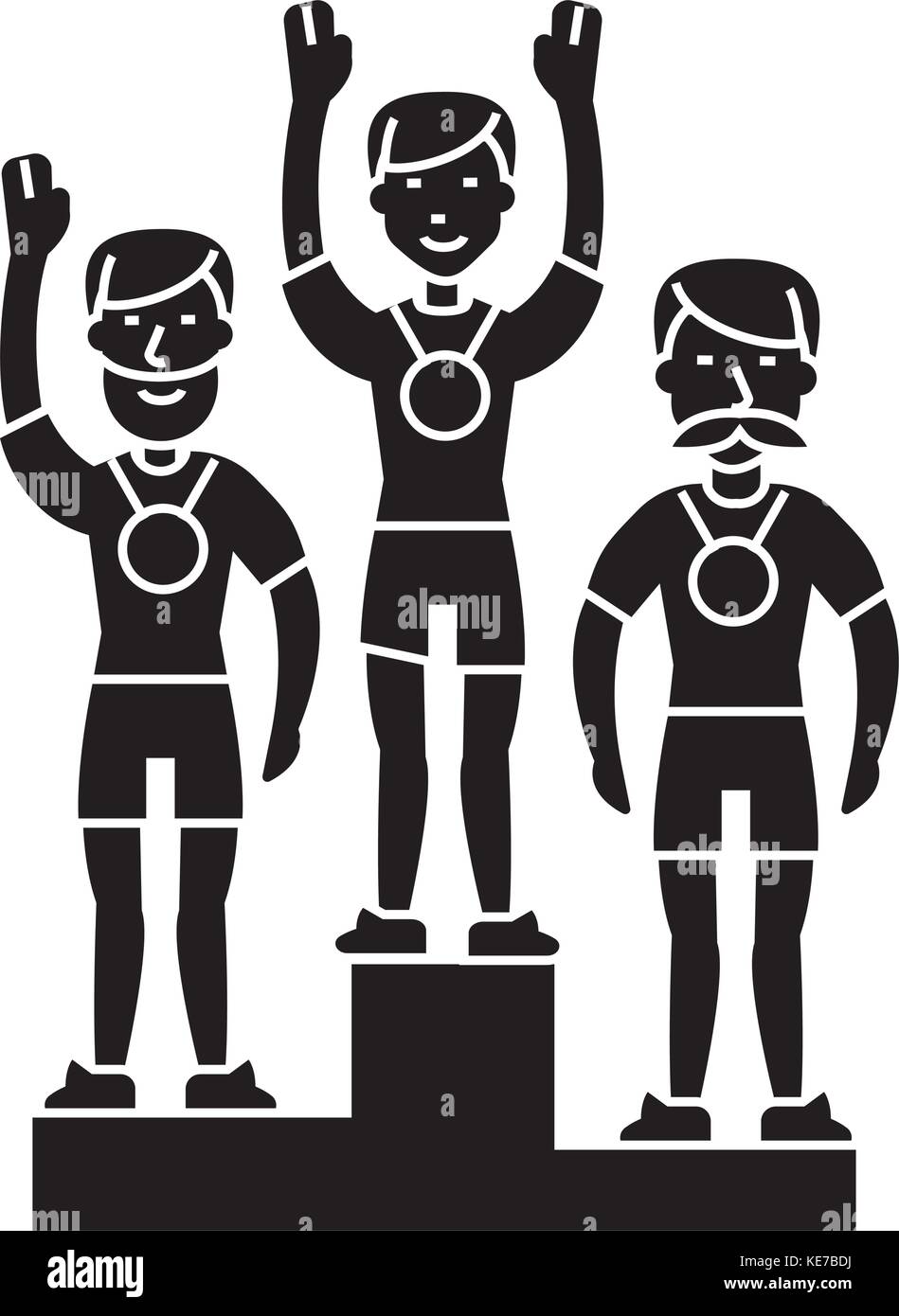 winner podium sport team - first place - olympics icon, vector ...