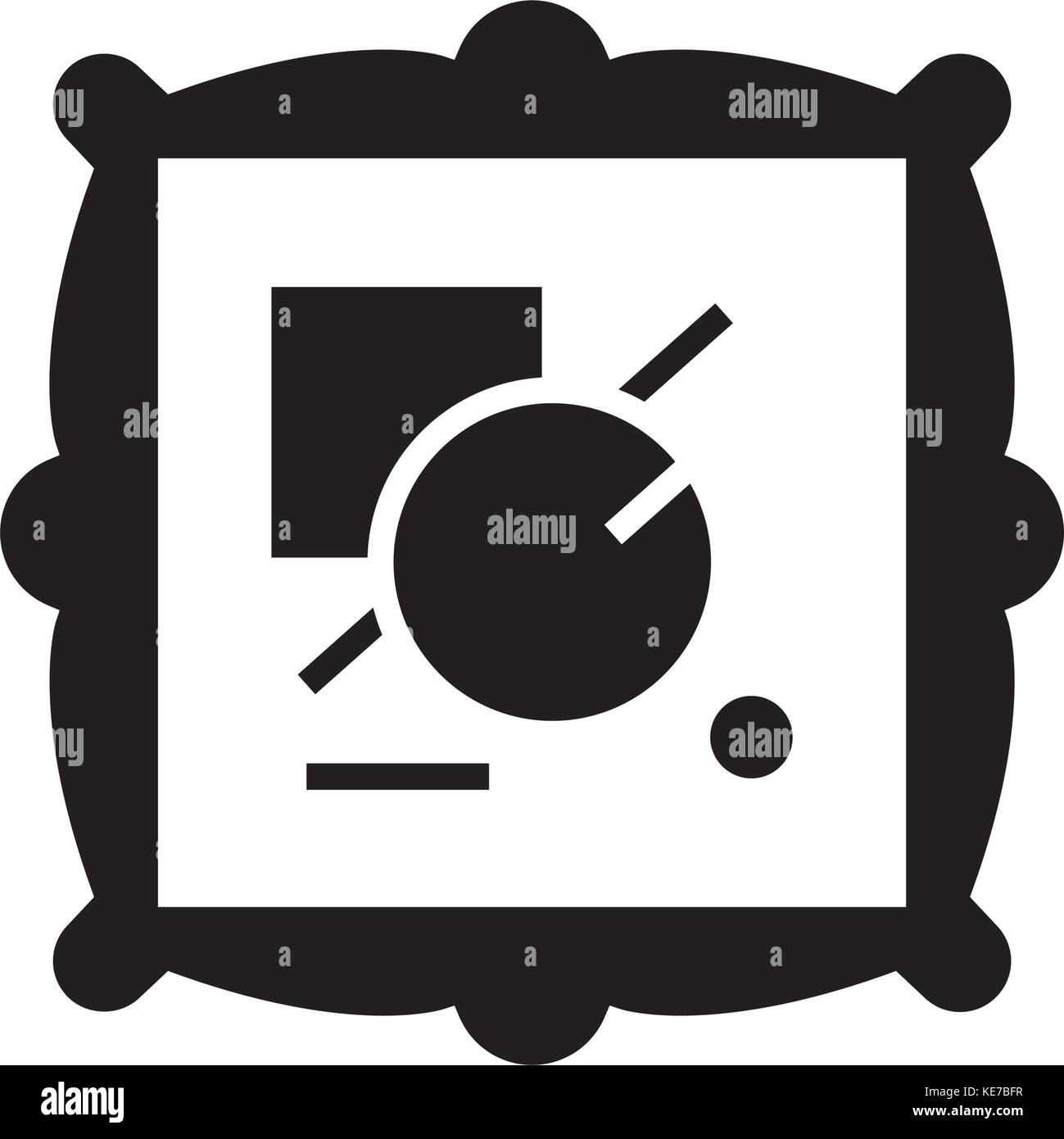 fine art icon, vector illustration, black sign on isolated background ...