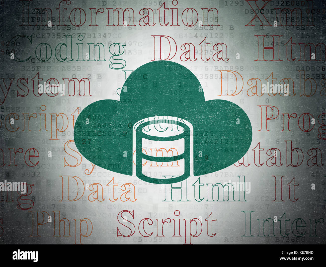 Programming concept: Database With Cloud on Digital Data Paper background Stock Photo - Alamy