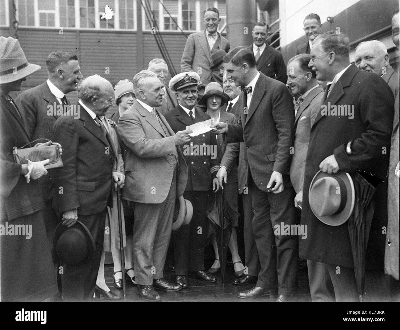7603 Passengers with the Captain Stock Photo - Alamy