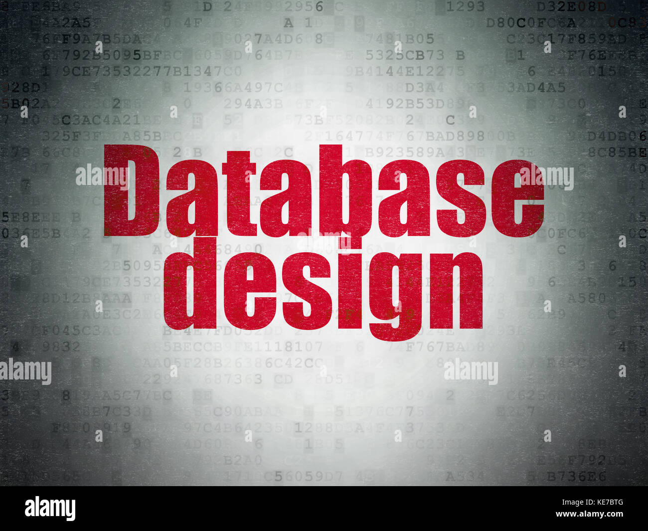 Software concept: Database Design on Digital Data Paper background ...