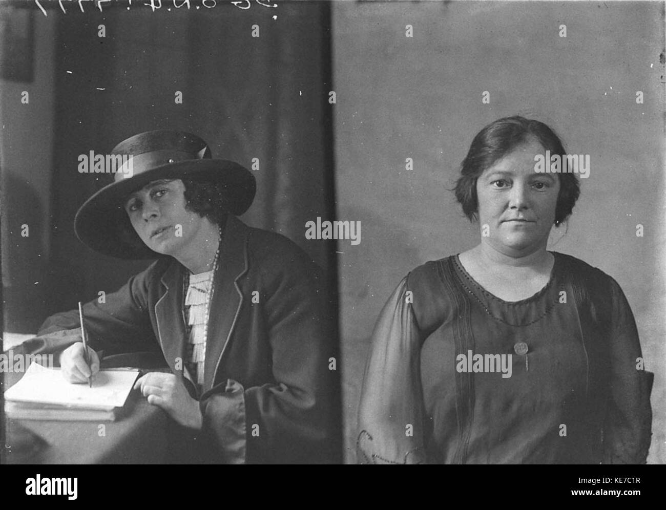 A portrait featuring two women, capturing their likeness and character ...