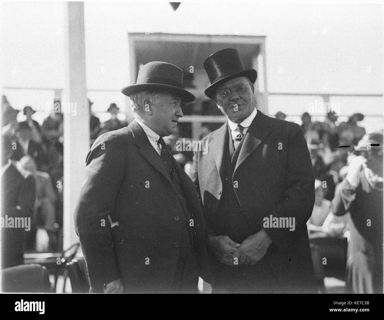 Prime Minister Joe Lyons of Australia is seen here in conversation with ...