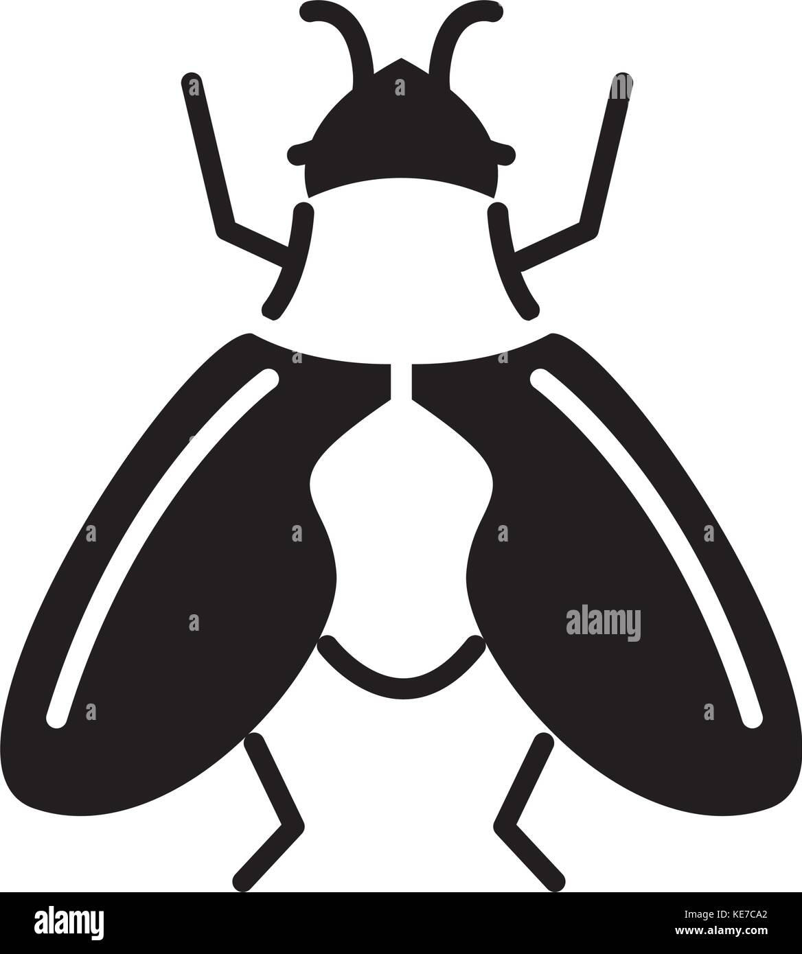 fly icon, vector illustration, black sign on isolated background Stock ...