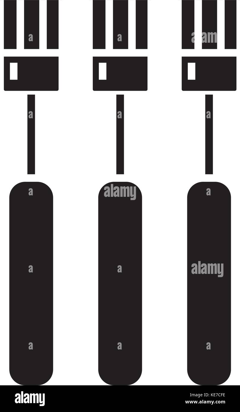 fork icon, vector illustration, black sign on isolated background Stock ...