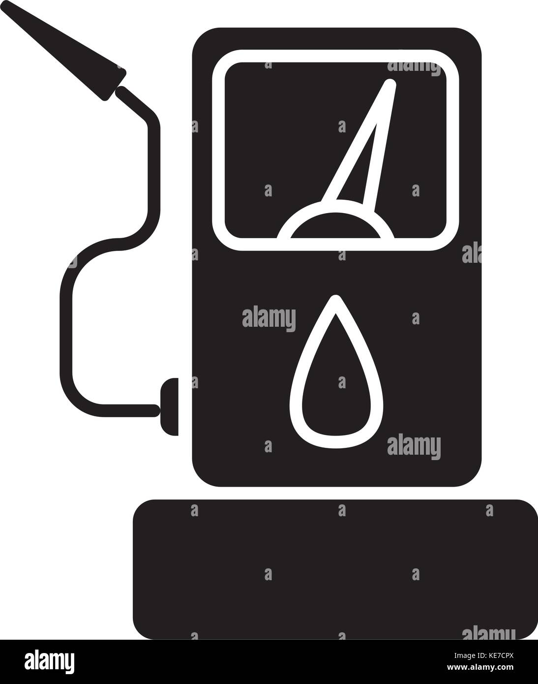 fuel gas station icon, vector illustration, black sign on isolated ...