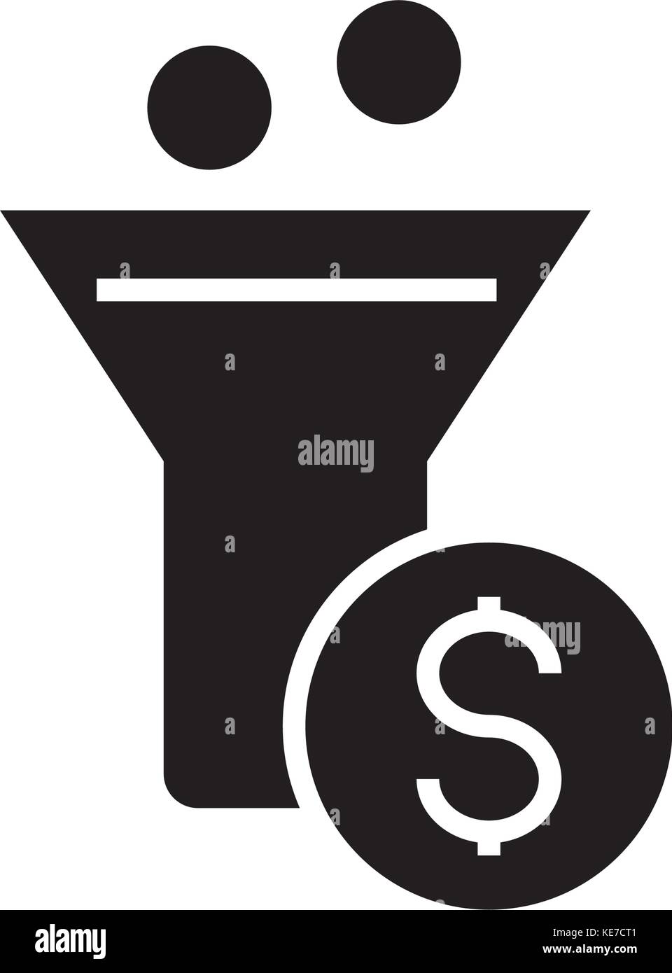 funnel profit - conversion funnel icon, vector illustration, black sign ...