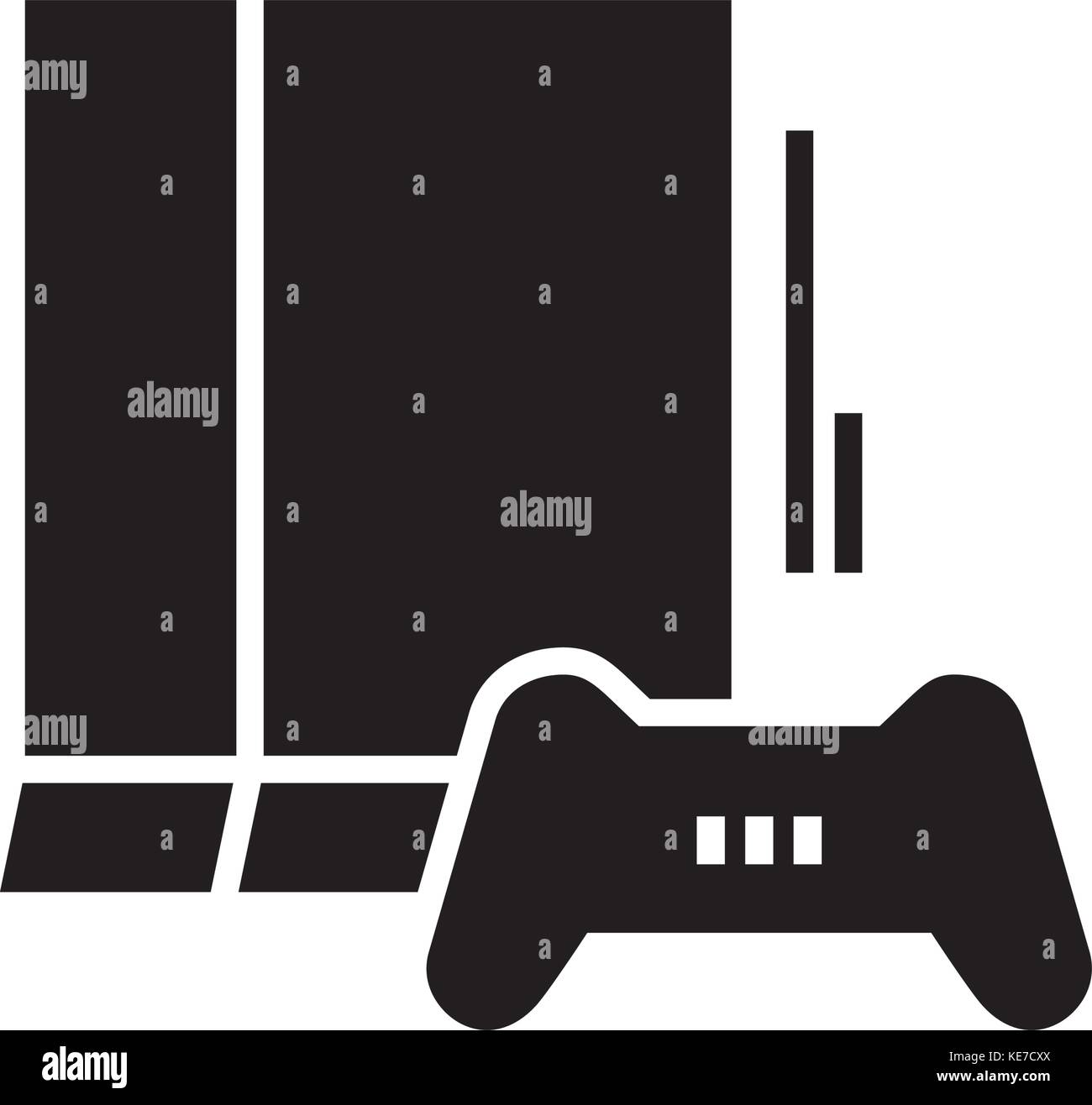 game console-10 icon, vector illustration, black sign on isolated ...