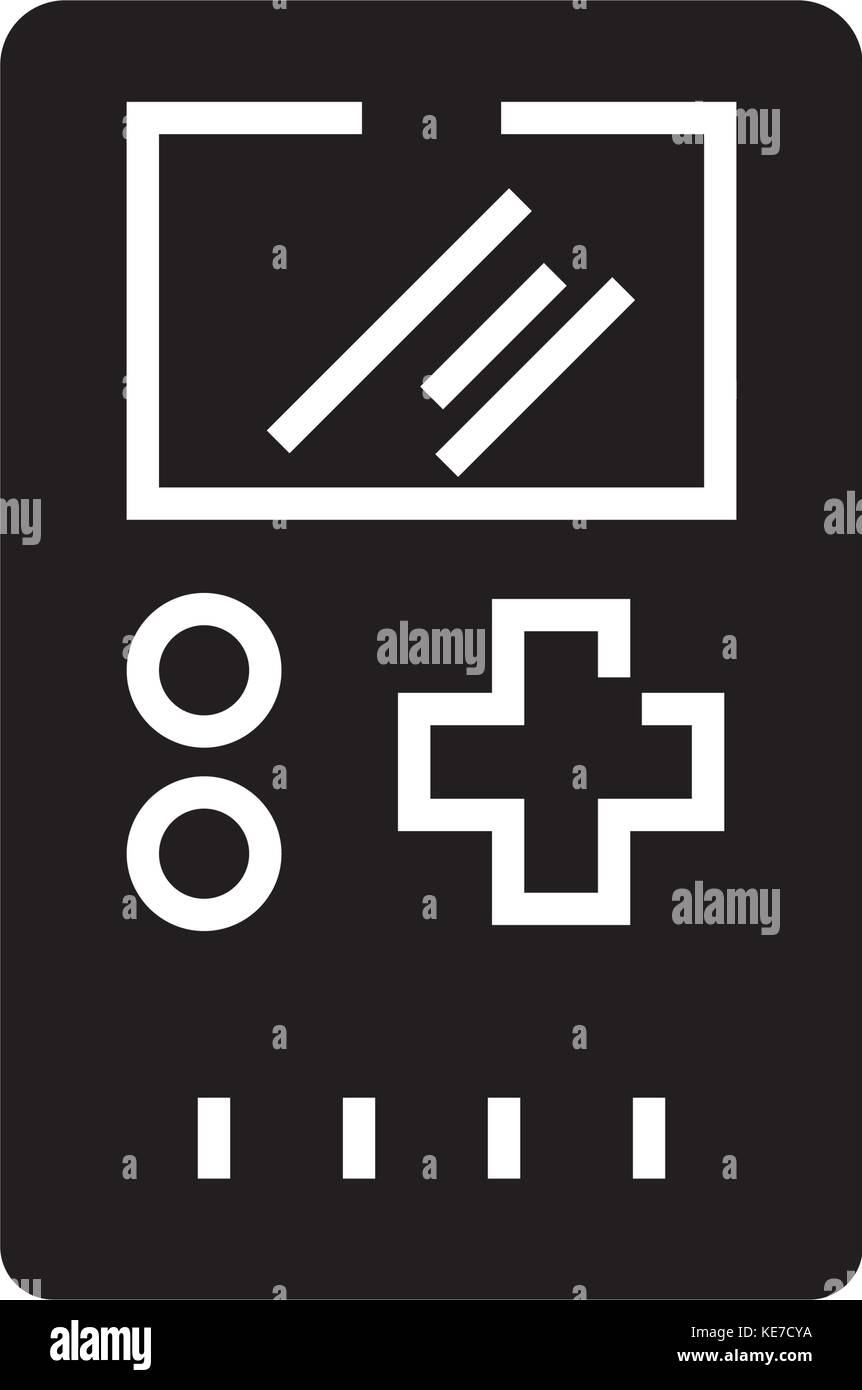 game console-17 icon, vector illustration, black sign on isolated ...