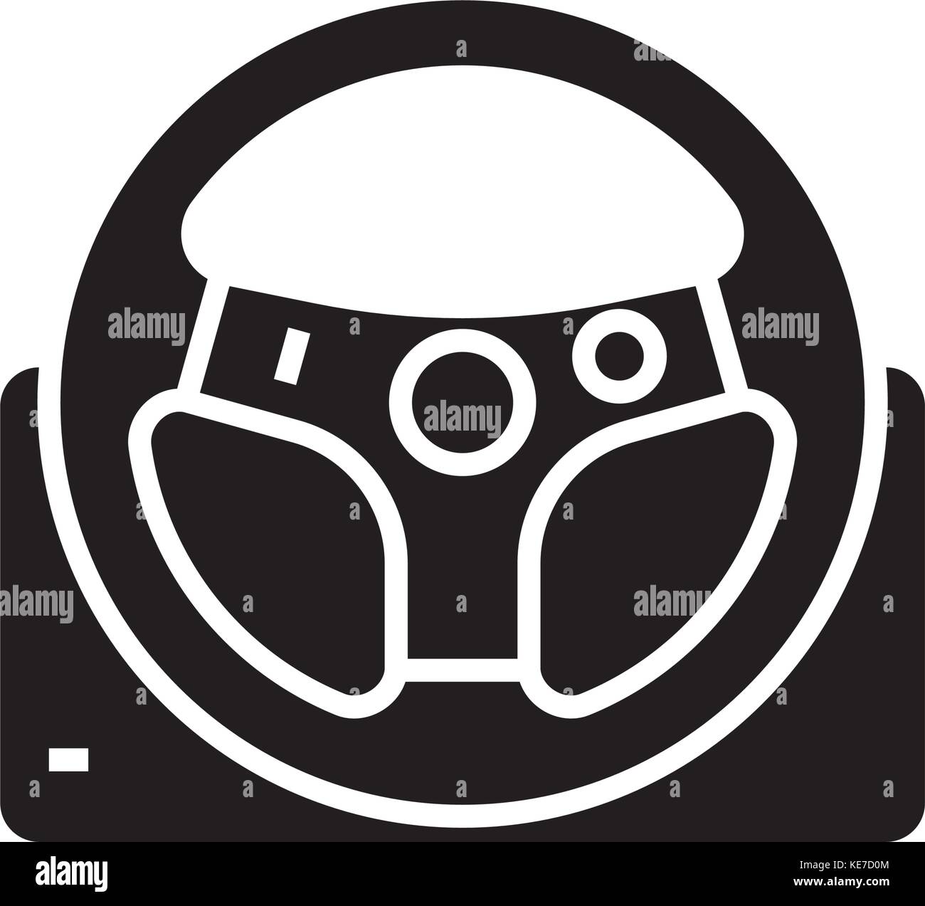 gaming steering wheel icon, vector illustration, black sign on isolated ...