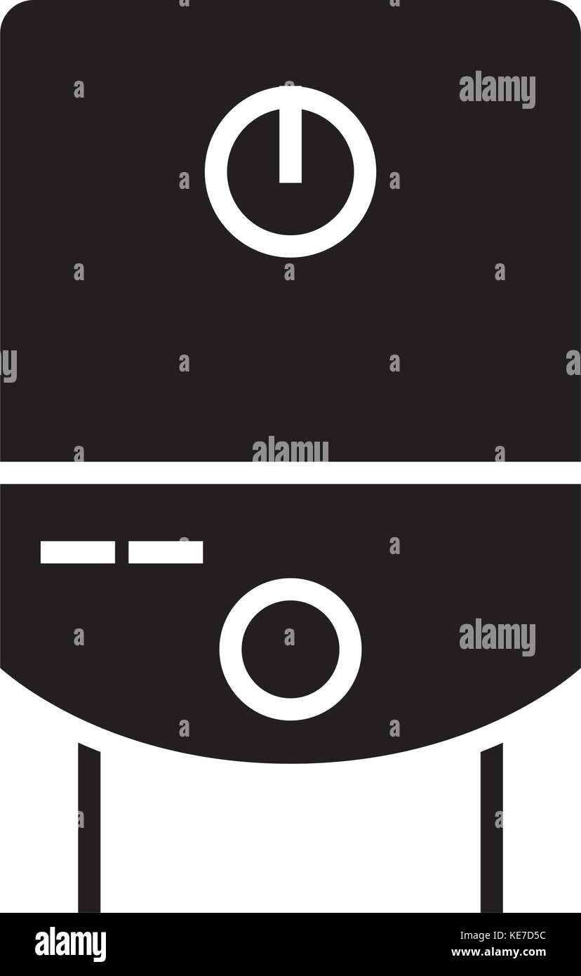 gas tank water boiler icon, vector illustration, black sign on isolated ...