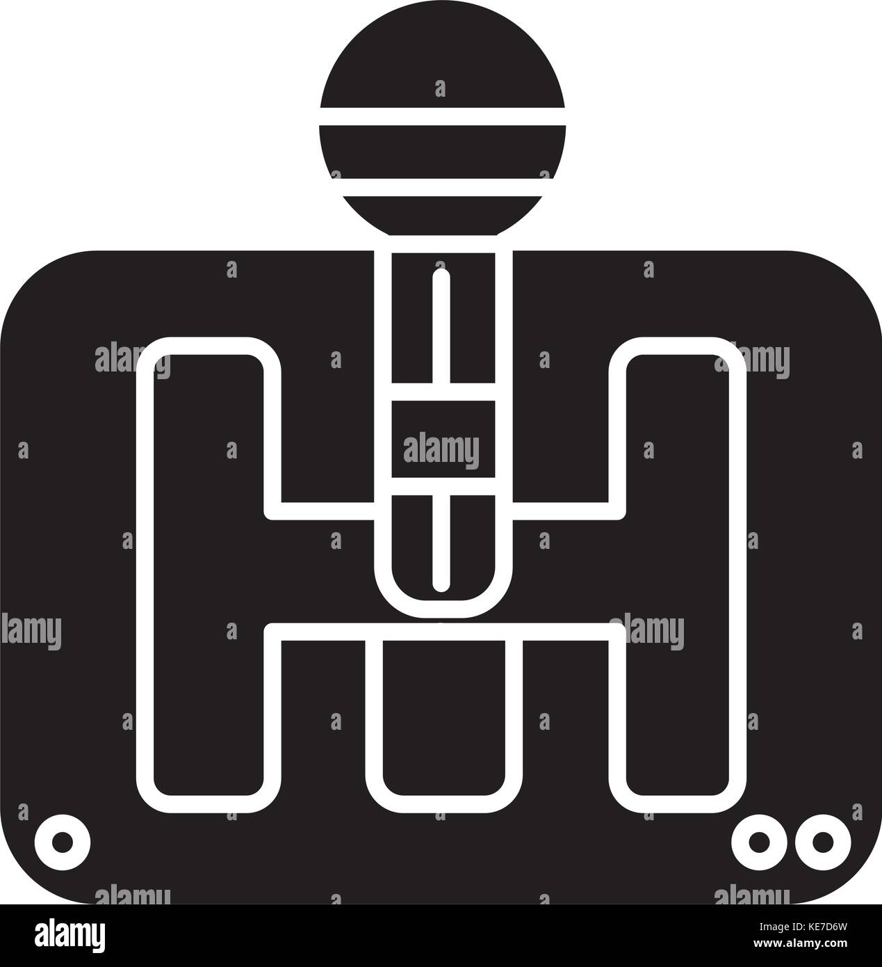 gearstick icon, vector illustration, black sign on isolated background ...