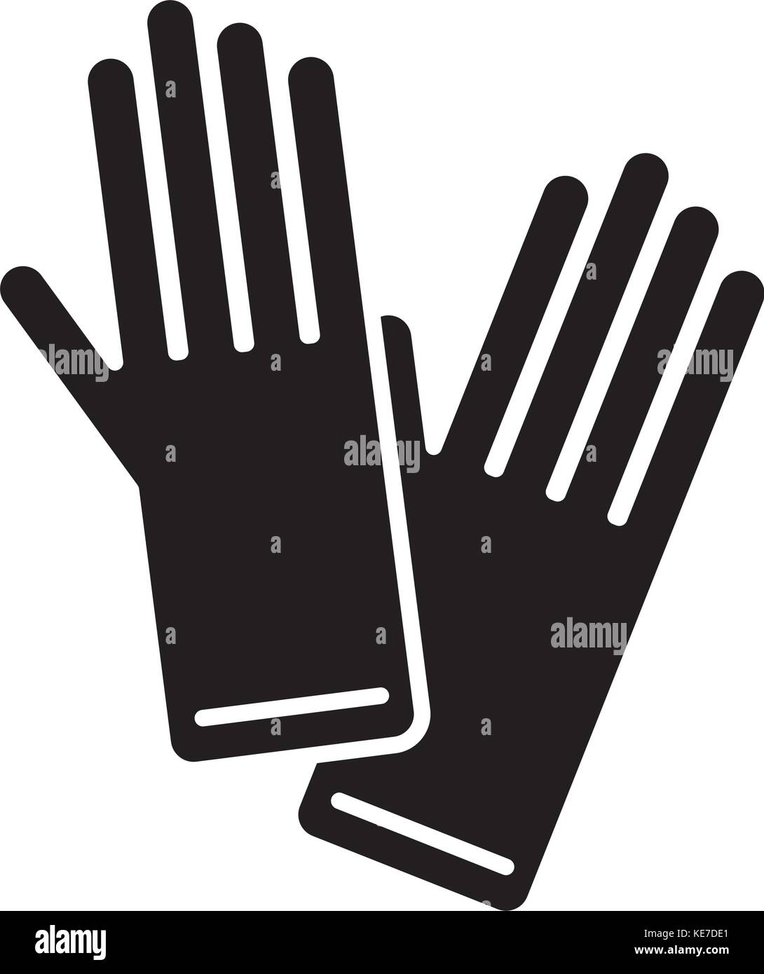 gloves icon, vector illustration, black sign on isolated background ...
