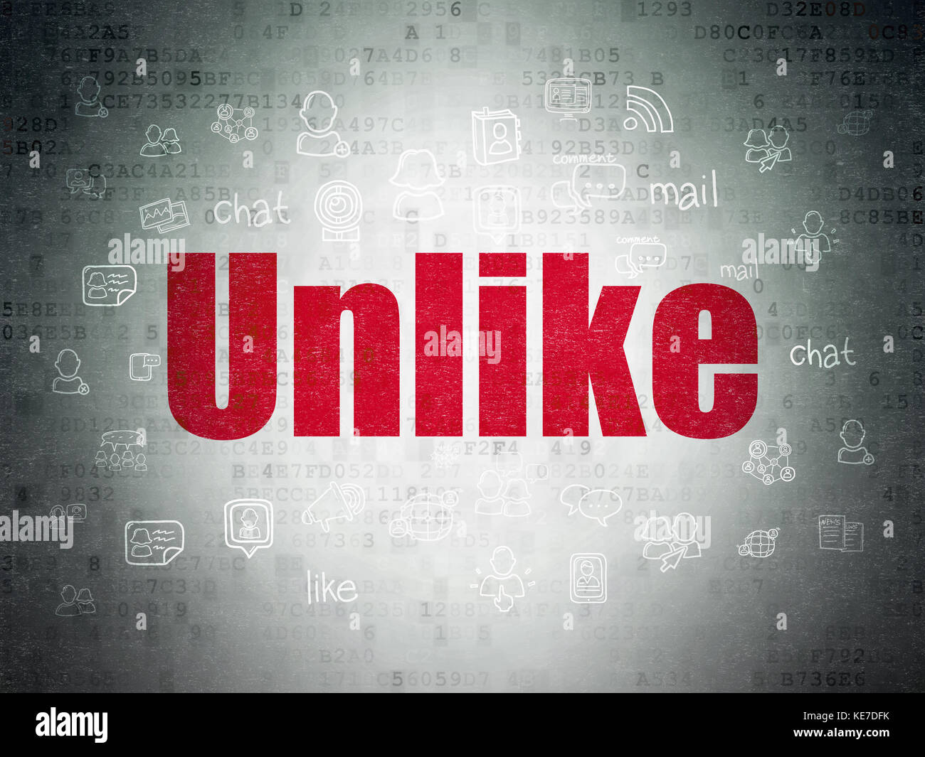 Social network concept: Unlike on Digital Data Paper background Stock ...