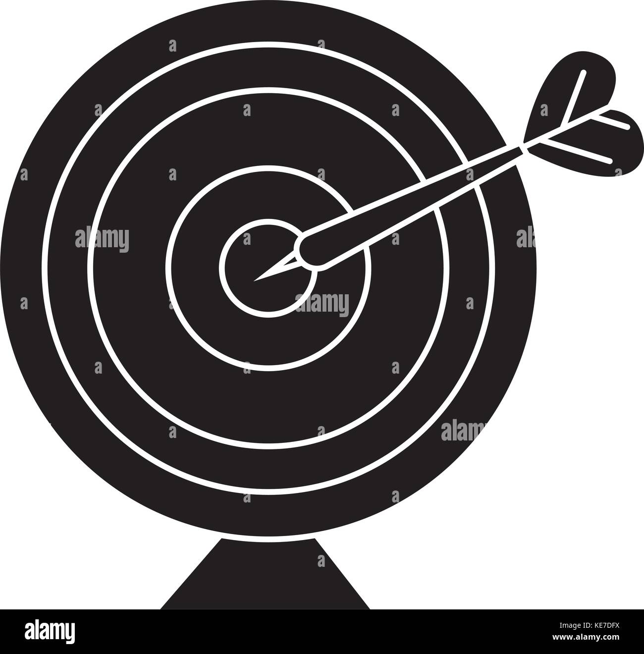 goal target with arrow icon, vector illustration, black sign on ...