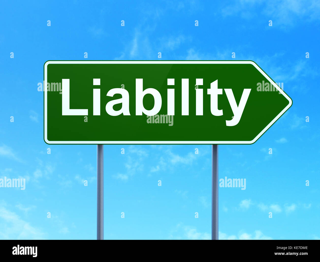 Insurance concept: Liability on road sign background Stock Photo - Alamy