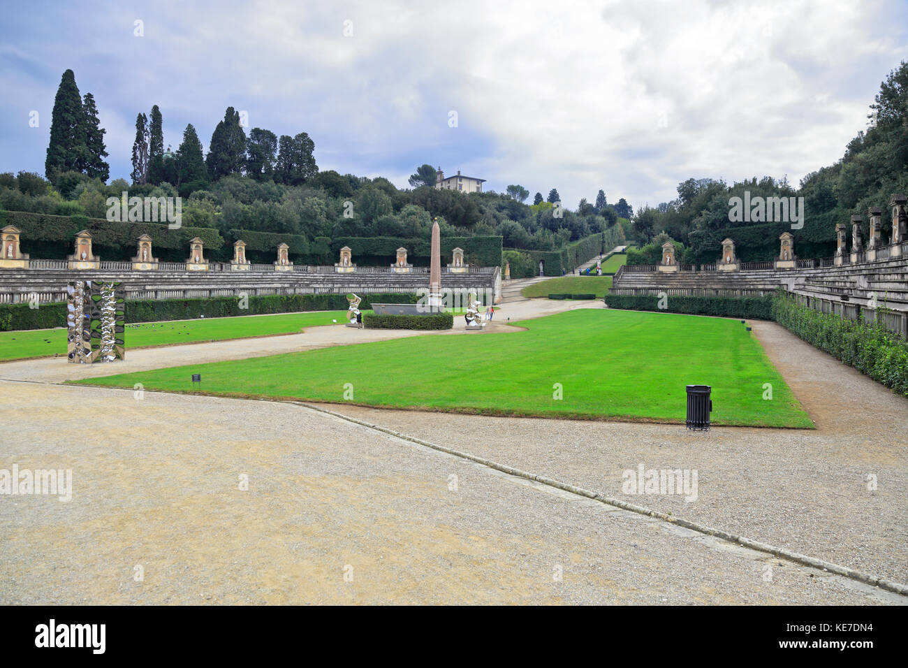 Boboli Gardens amphitheater and Egyptian obelisk, Florence, Tuscany ...
