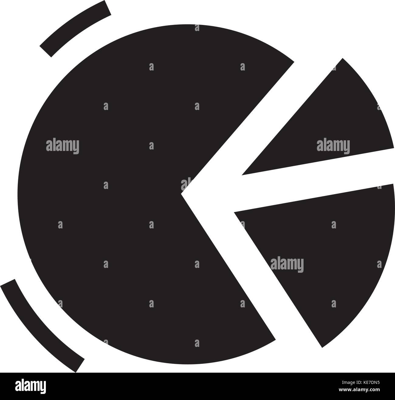 graph pie icon, vector illustration, black sign on isolated background ...
