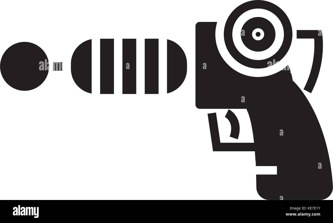 gun plasma - star wars icon, vector illustration, black sign on ...