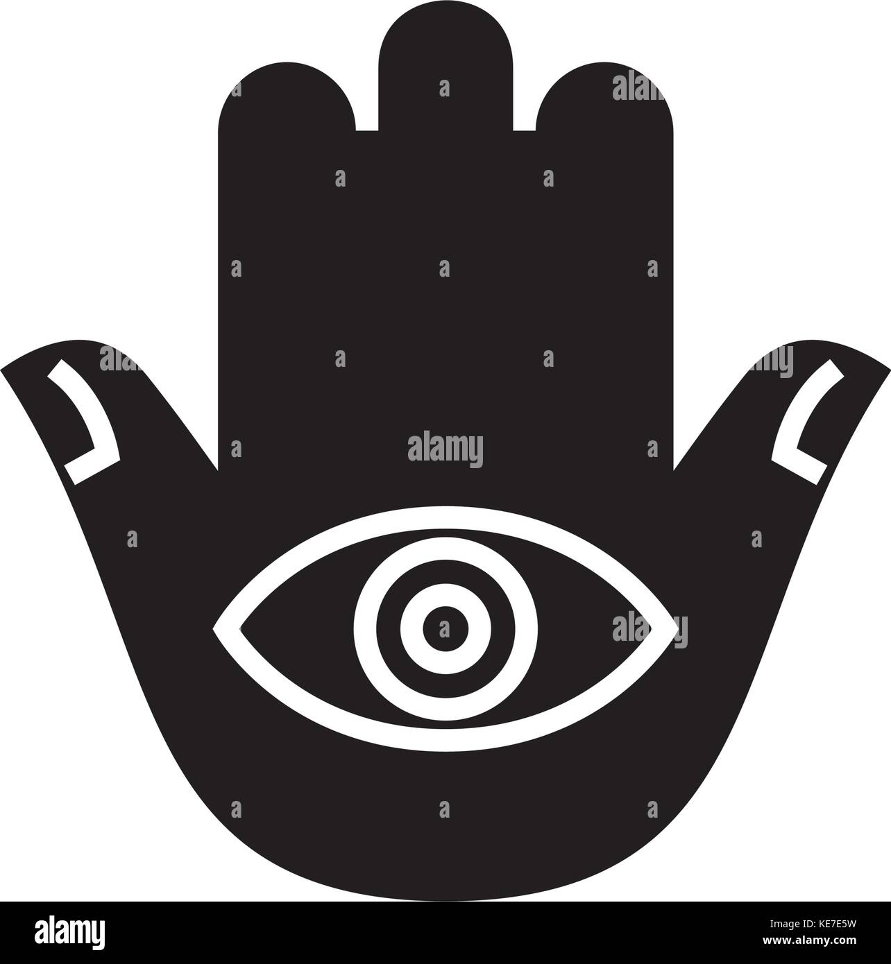 hamsa hand icon, vector illustration, black sign on isolated background ...