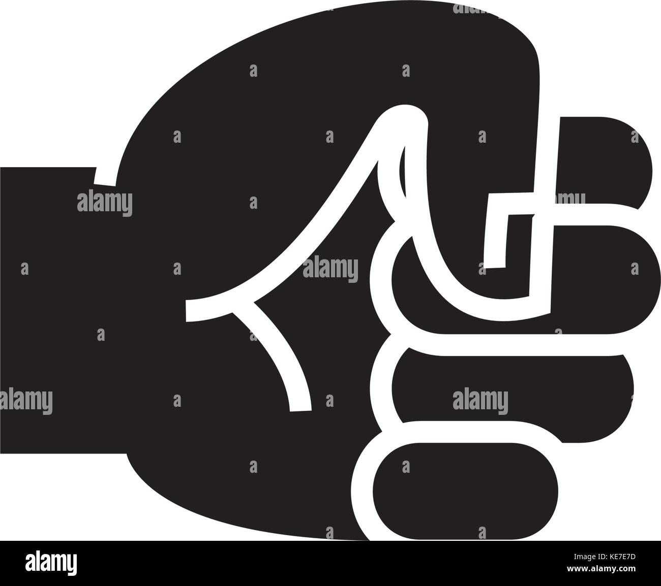 hand fist icon, vector illustration, black sign on isolated background ...