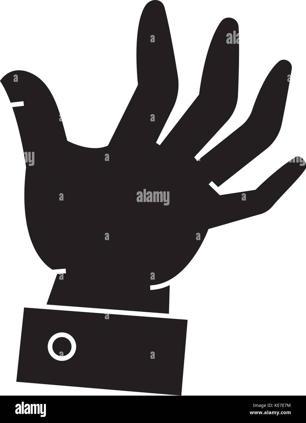hand help icon, vector illustration, black sign on isolated background ...