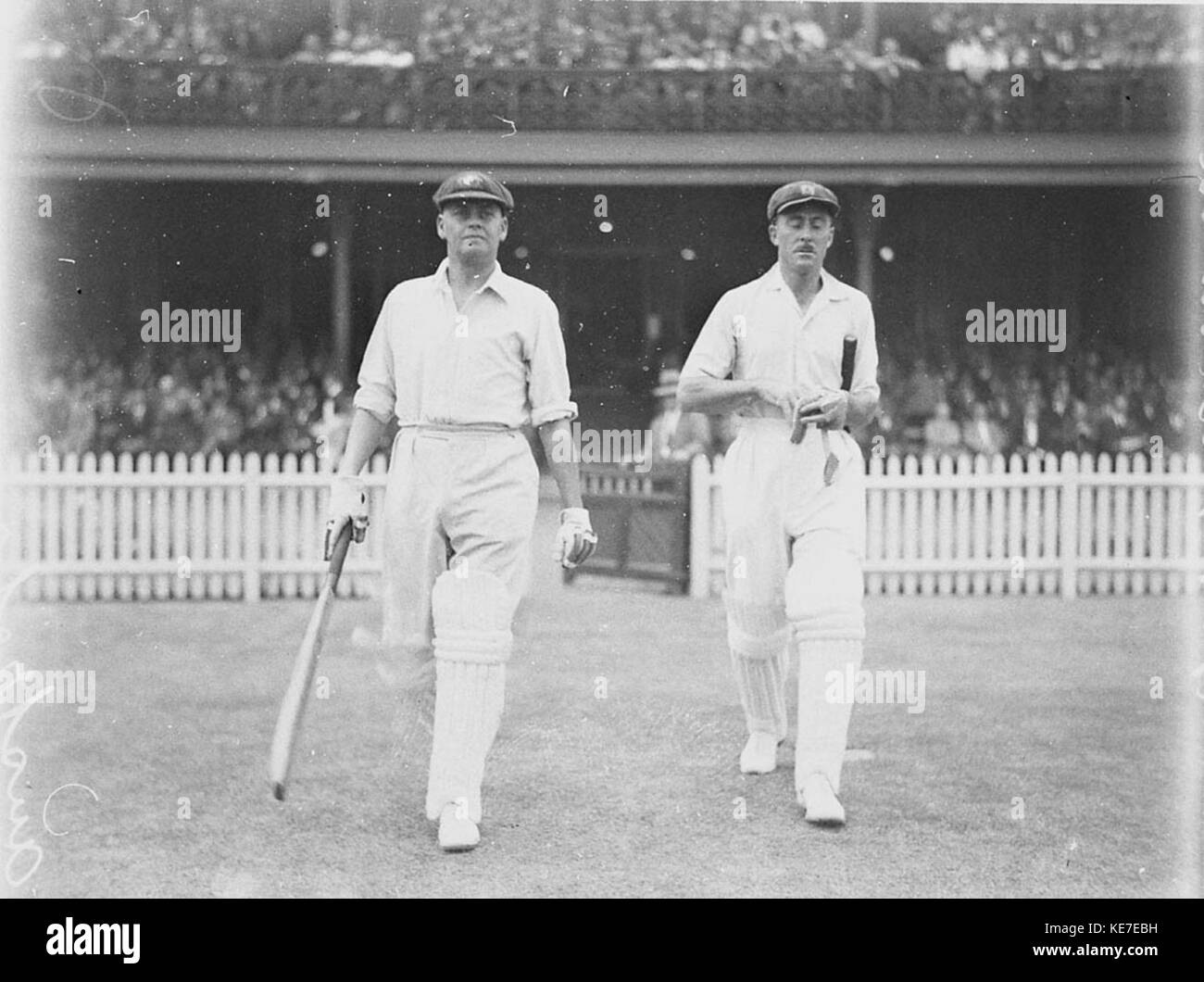 9493 Woodfull and Richardson take the field Stock Photo - Alamy