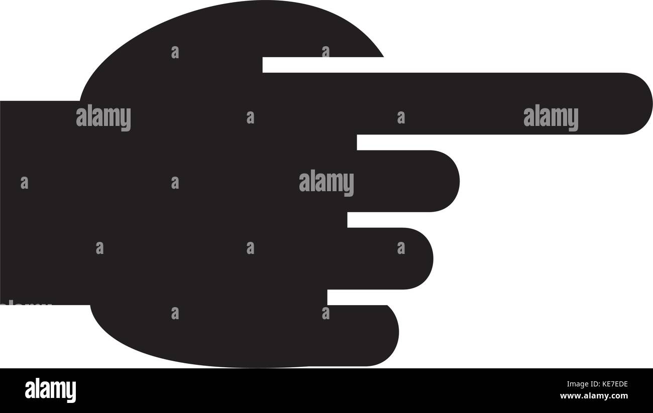 hand pointing finger front icon, vector illustration, black sign on ...