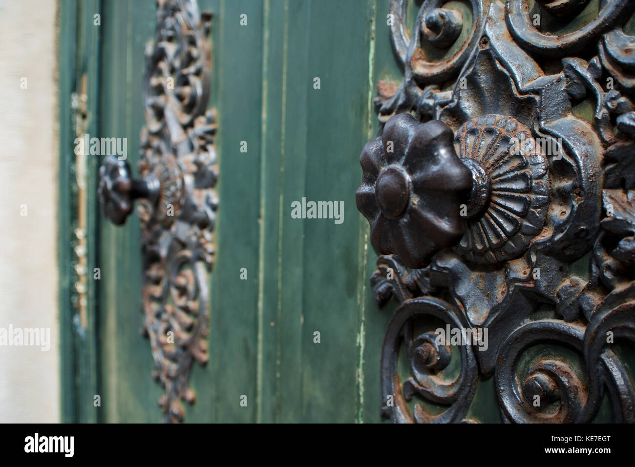 A beautiful wooden door, close-up Stock Photo - Alamy