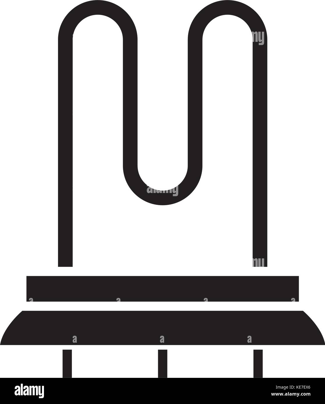 heating element icon, vector illustration, black sign on isolated ...