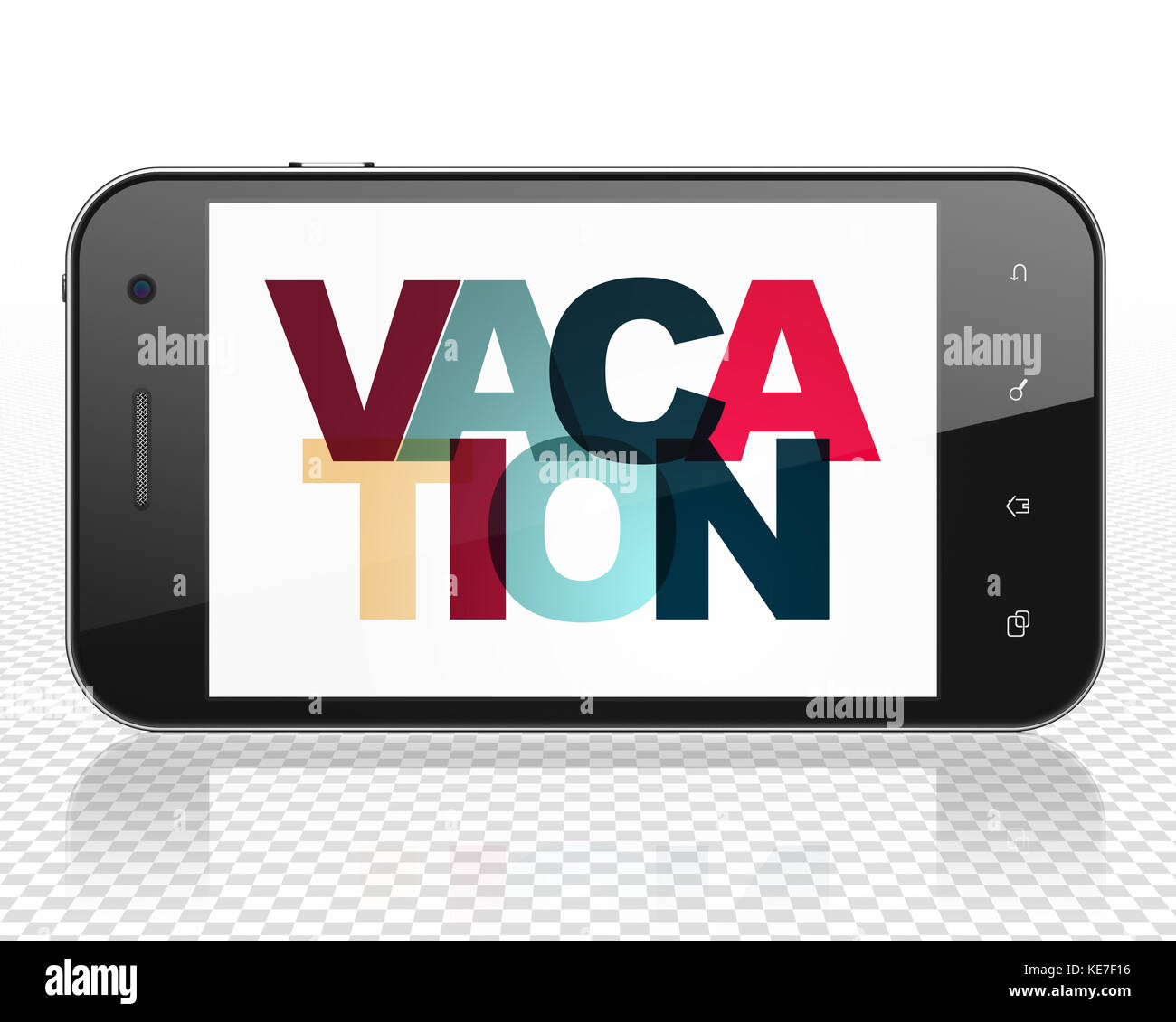 Tourism concept: Smartphone with Vacation on display Stock Photo - Alamy
