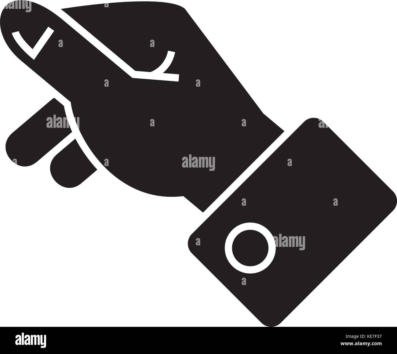 holding hand icon, vector illustration, black sign on isolated ...