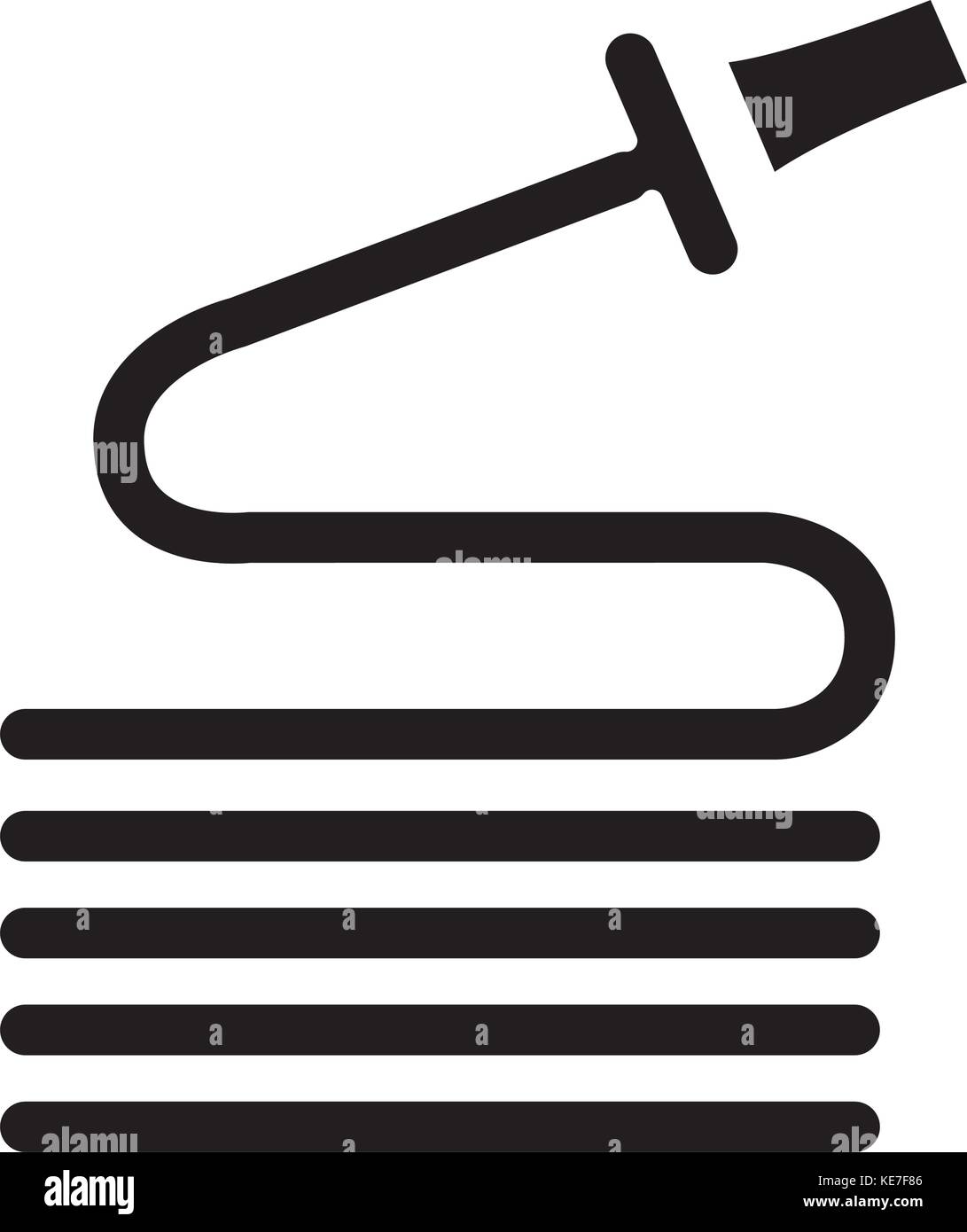 hose icon, vector illustration, black sign on isolated background Stock ...