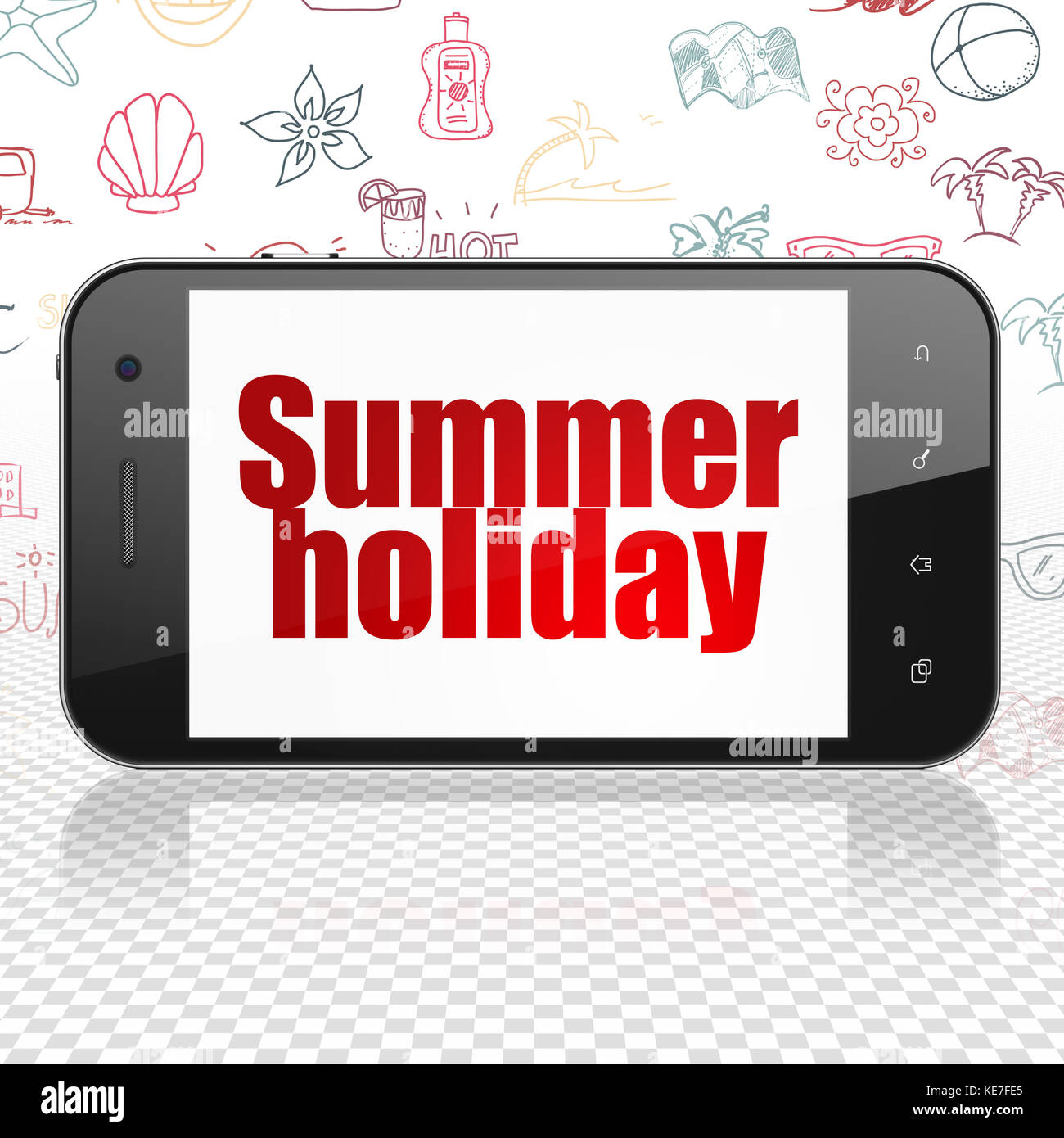 Travel concept: Smartphone with Summer Holiday on display Stock Photo ...