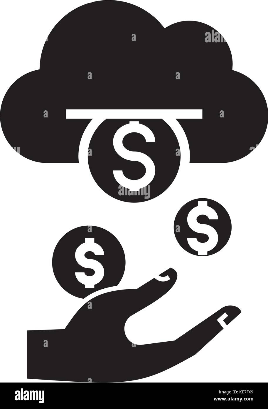 income - passive - stream - money icon, vector illustration, black sign ...