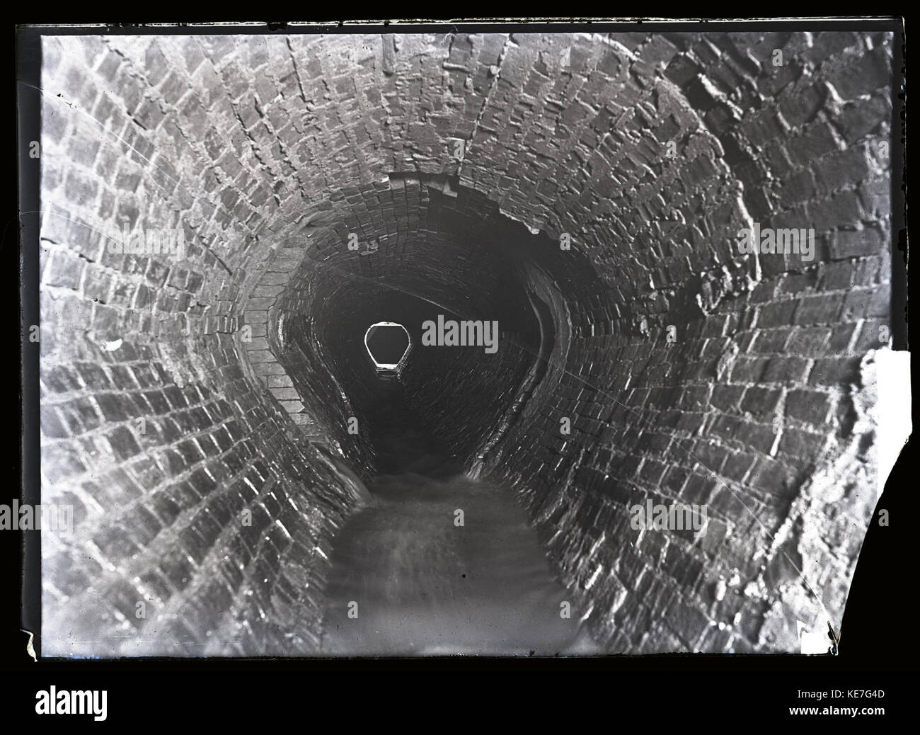 View looking down an the southern sewer, possibly near Osage Avenue and ...