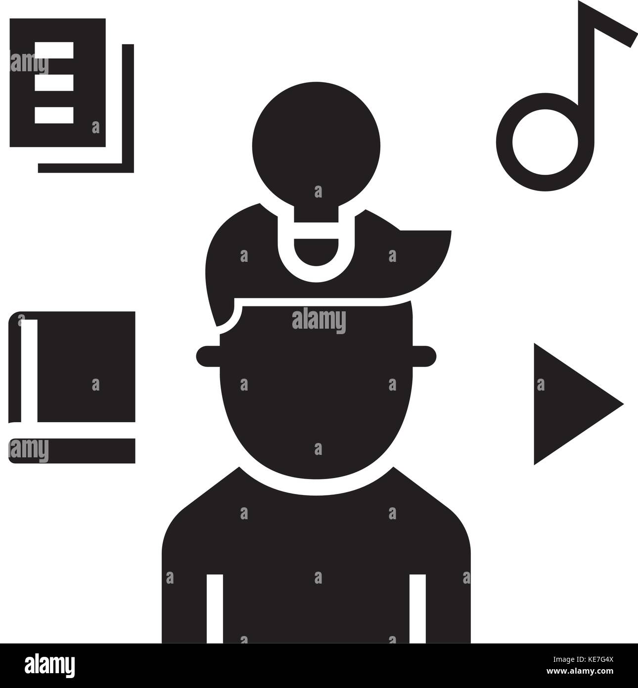 intellectual property rights - marketing idea icon, vector illustration ...