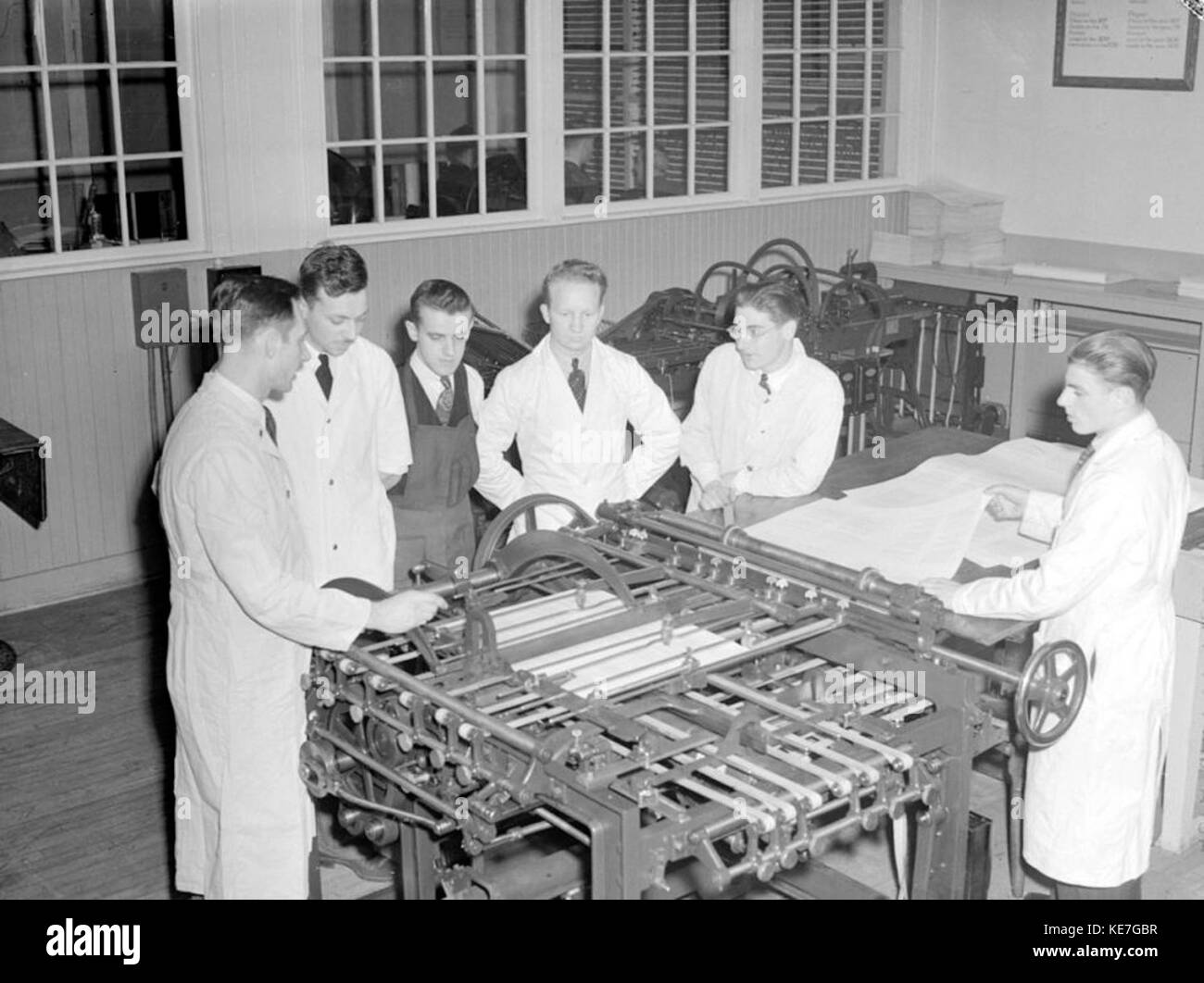 School. Printing School BAnQ P48S1P10924 Stock Photo - Alamy